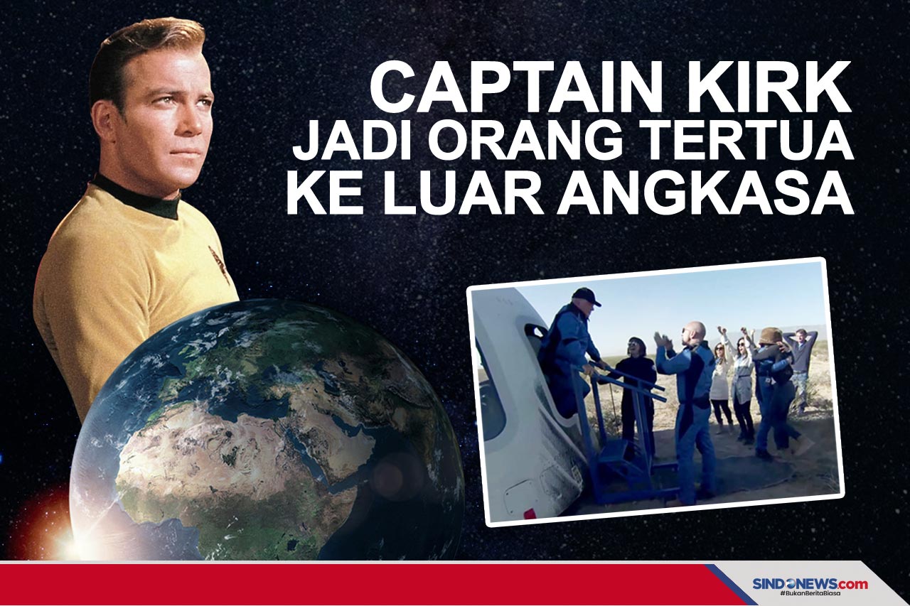 SINDOgrafis: Pemeran Captain Kirk Jadi Orang Tertua di Dunia ke Luar ...