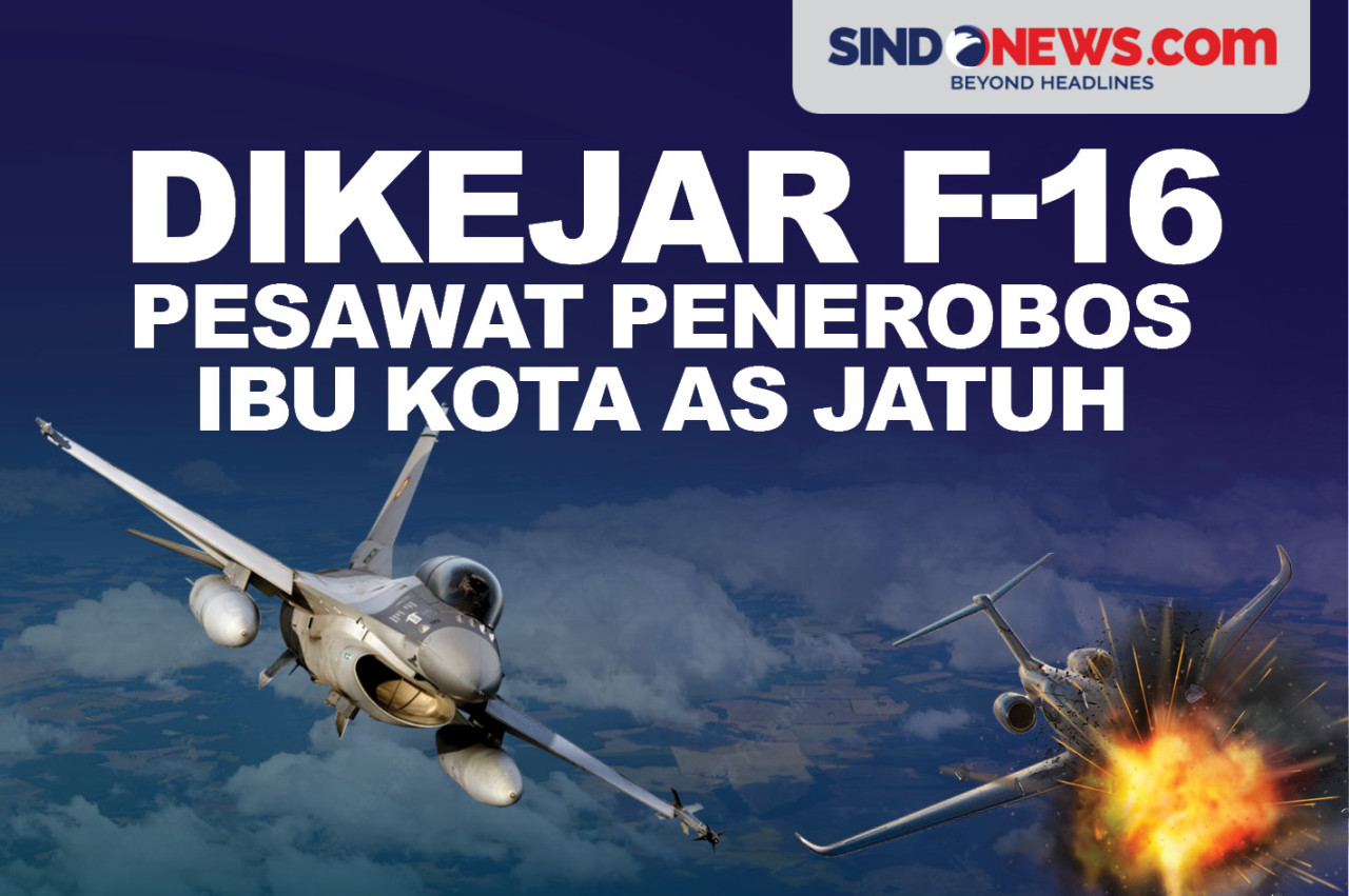 SINDOgrafis: Dikejar Jet F-16, Pesawat Penerobos Ibu Kota AS Jatuh