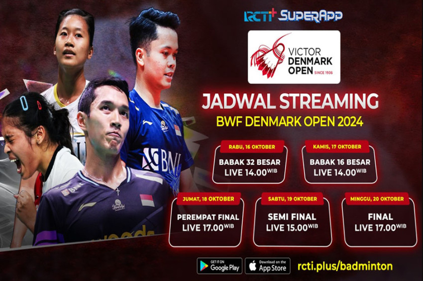 Jadwal Live Streaming Denmark Open 2024 di RCTI+ SuperApp