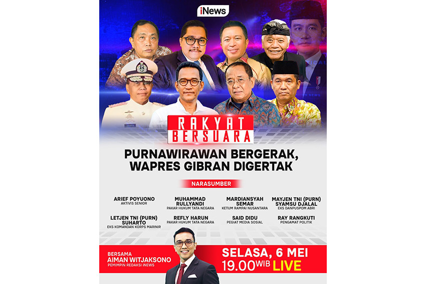 Saksikan Rakyat Bersuara 'Purnawirawan Bergerak, Wapres Gibran Digertak ...